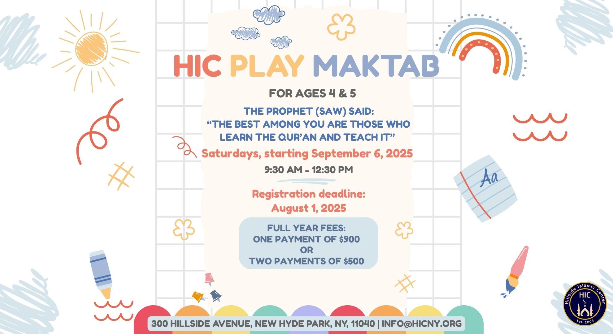 Play Maktab | Hillside Islamic Center - Renew Your Faith!